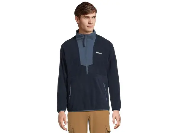 Columbia Half Zip Fleece Jacket With Zippered Pockets - Navy