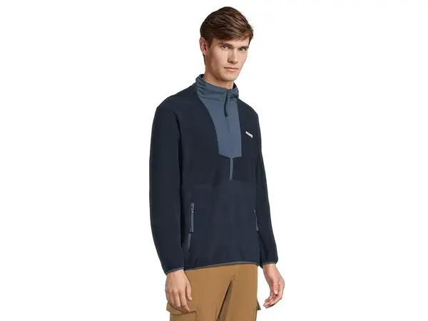 Columbia Half Zip Fleece Jacket With Zippered Pockets - Navy