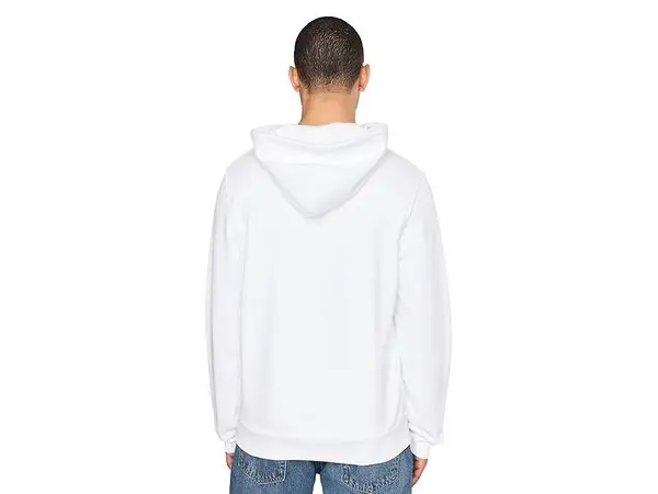 Lacoste Cotton Fleece Hoodie With Embroidered Crocodile Logo - White
