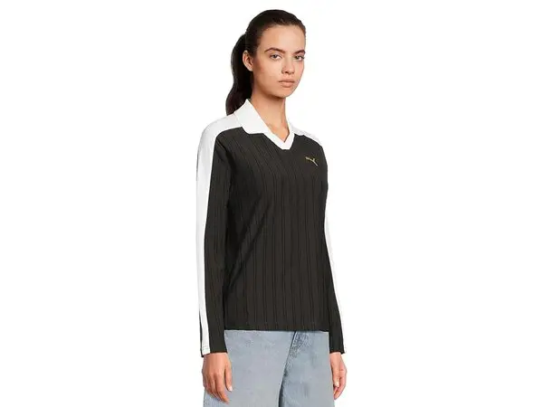PUMA T7 Relaxed Long Sleeve Polo - Black