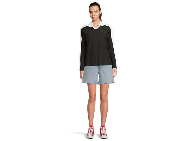 PUMA T7 Relaxed Long Sleeve Polo - Black