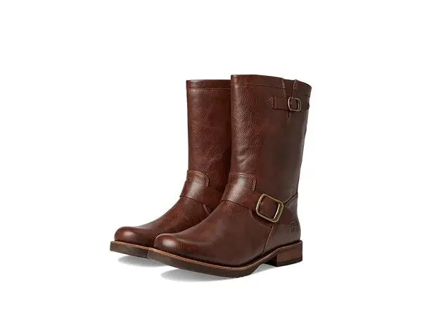 FRYE AND CO. Chensee Short Leather Buckled Boots - Brown