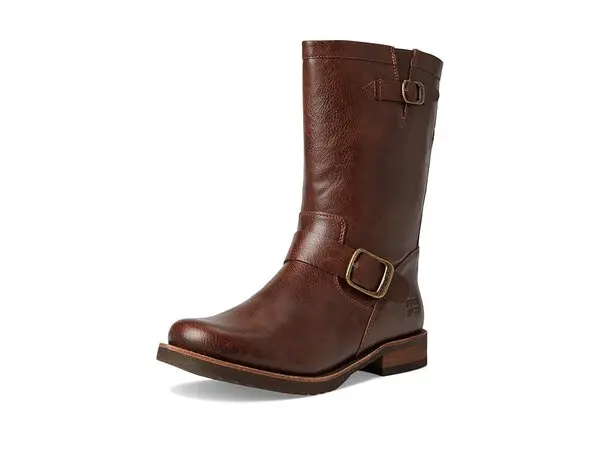 FRYE AND CO. Chensee Short Leather Buckled Boots - Brown