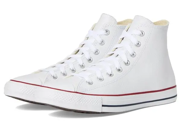 CONVERSE Chuck Taylor All Star Leather High Top Sneakers - White Leather