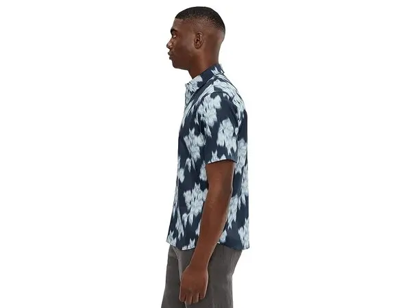 Vince Blurred Roses Short Sleeve French Placket Shirt Clothing Studio Combo