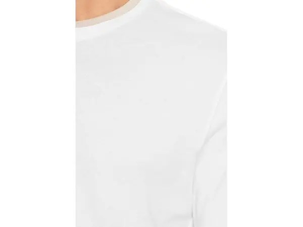 Vince Loose Knit Double Collar Short Sleeve Crew T Shirt Optic /parchment - White