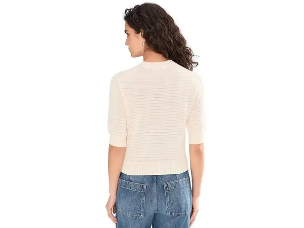 Madewell Ella Stitch Tee Cropped Fine Knit Sweater