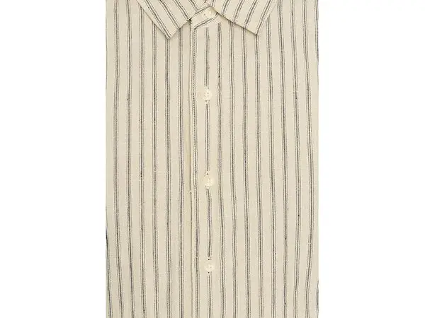 Vince Ballston Stripe Short Sleeve Hemp Shirt Clothing Parchment/coastal Stripe
