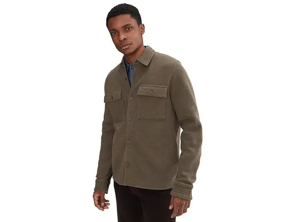 Vince Double Slub Shirt Jacket - Green