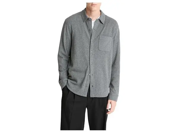 Vince Solid Knit Shirt Clothing Med H Grey
