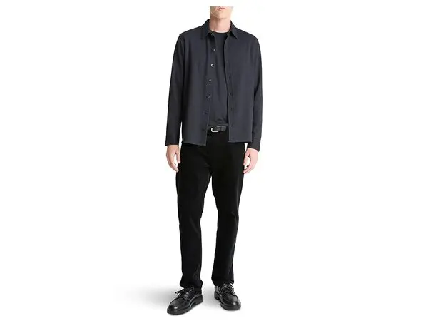 Vince Herringbone Long Sleeve Button Front Shirt Clothing Coastal - Navy