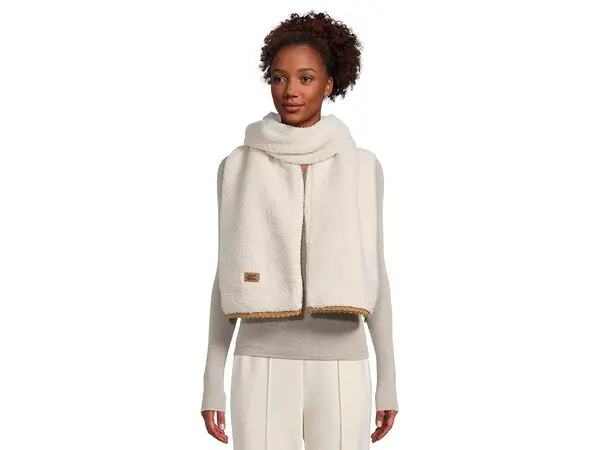UGG Fluff Scalloped Scarf Scarves Chestnut - Blue