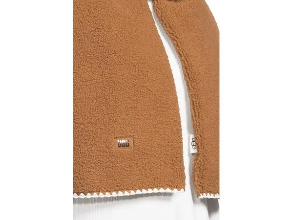 UGG Fluff Scalloped Scarf Scarves Chestnut - Brown