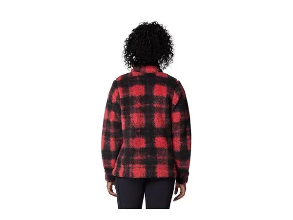 Columbia West Bend 1/4 Zip Ii Fleece Jacket With Checked Print And Kangaroo Pocket