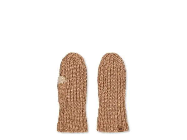 UGG Chunky Rib Knit Mittens - Tan