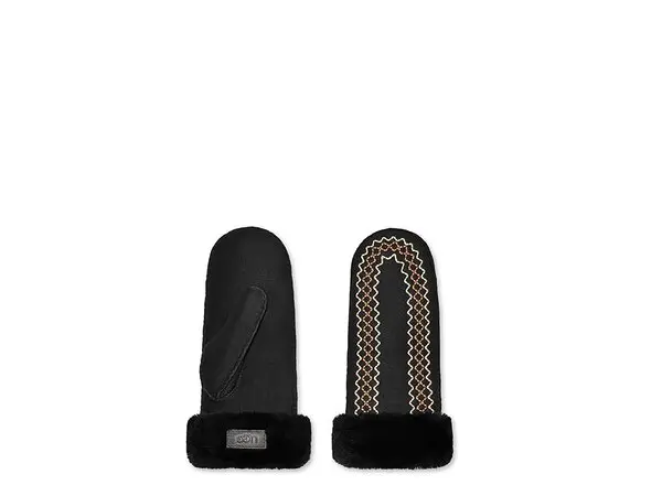 UGG Atherson Embroidered Mittens - Black
