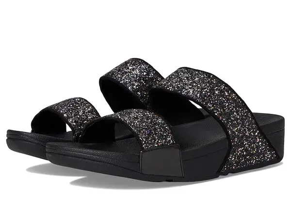 Fitflop Lulu Multi-tonal Glitter Slides - Black