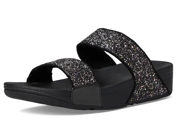 Fitflop Lulu Multi-tonal Glitter Slides - Black