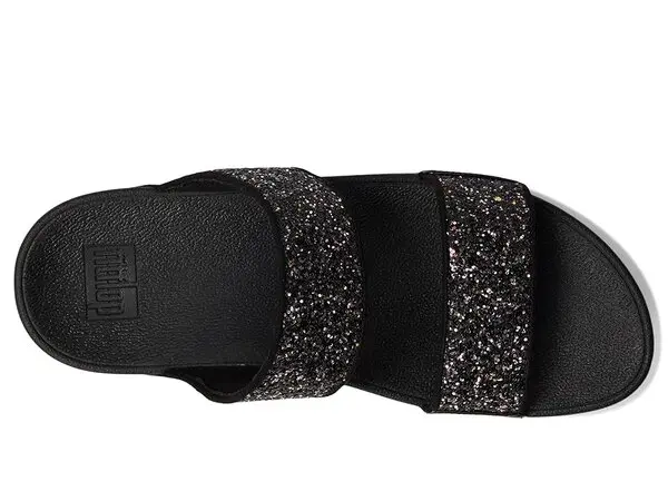 Fitflop Lulu Multi-tonal Glitter Slides - Black