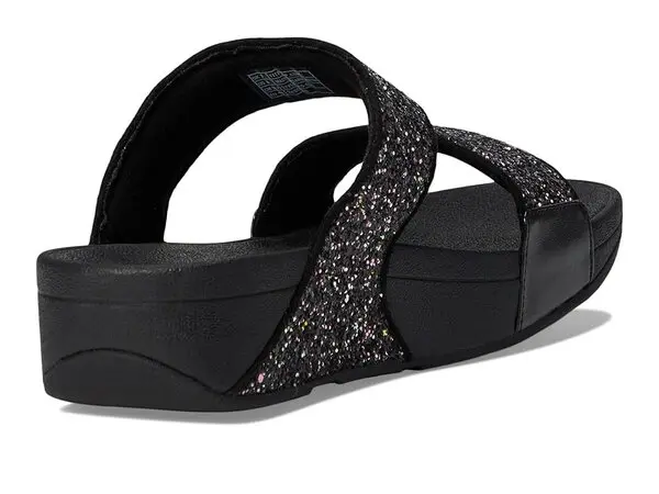 Fitflop Lulu Multi-tonal Glitter Slides - Black