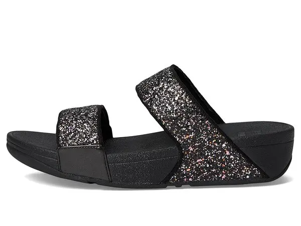 Fitflop Lulu Multi-tonal Glitter Slides - Black