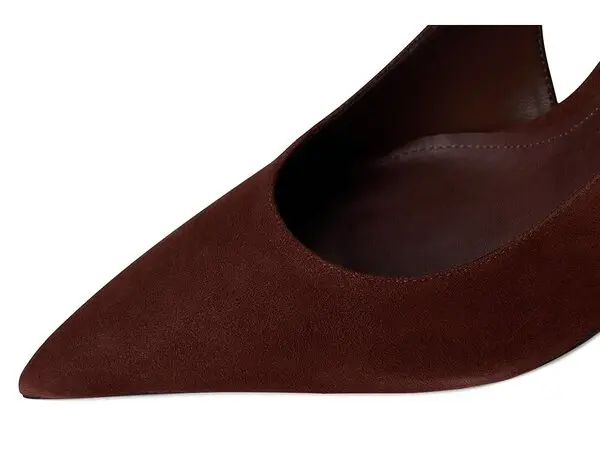 Schutz Alicia Suede Pointed Toe Stiletto Slingback Pumps - Brown