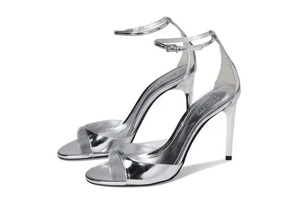 Schutz Scarlett Stiletto Sandals - Silver