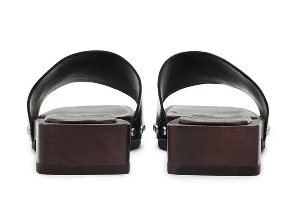 Vince Barbara Wooden Sole Sandals - Black