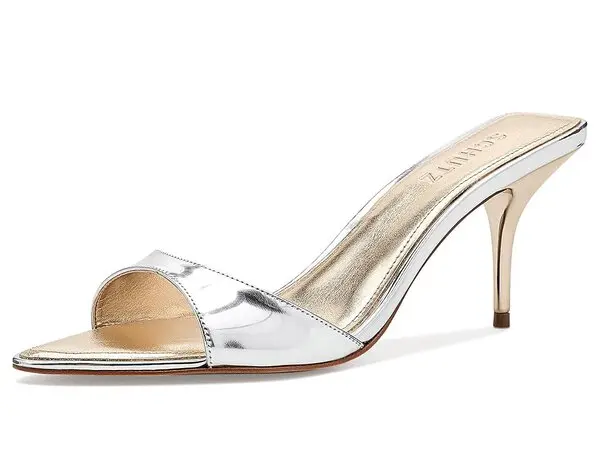 Schutz Elodie Stiletto Sandals - Silver
