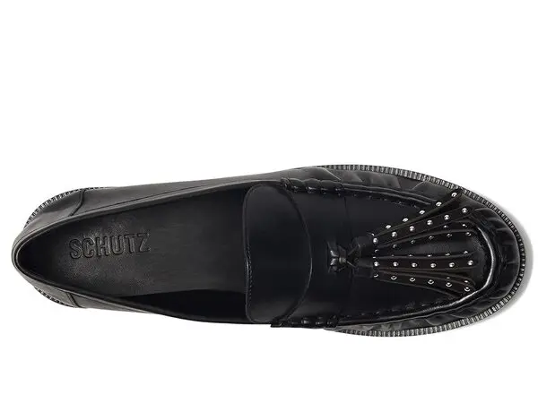 Schutz Tilly Leather Loafer With Tassel Detail
