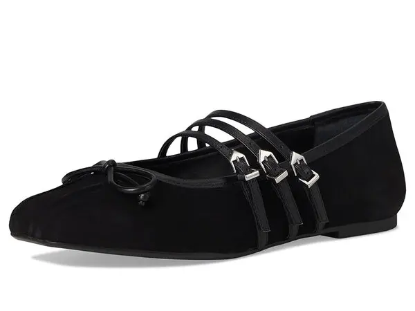 Schutz Arissa Strap Ballet Flats With Bow Detail