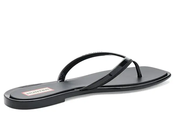 Hunter Marin Flat Square Toe Thong Sandals - Black
