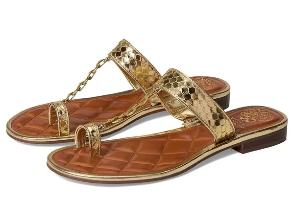 Vince Camuto Lexiea Chain-link Flat Sandal - Gold