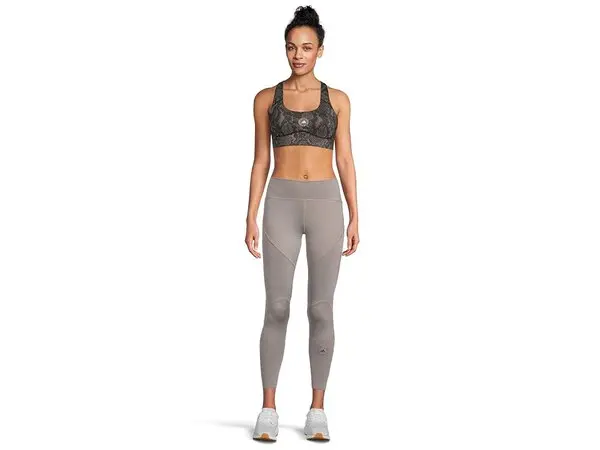 Adidas By Stella McCartney Power Impact Training Bra Medium Support Printed Bra Charcoal Black - Gray