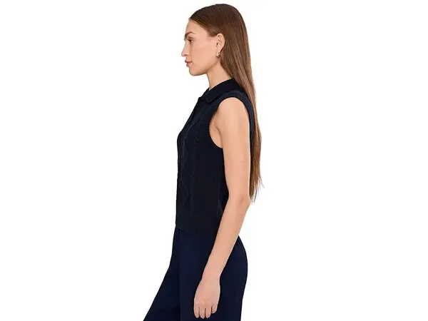Vince Polo Cable Vest - Navy
