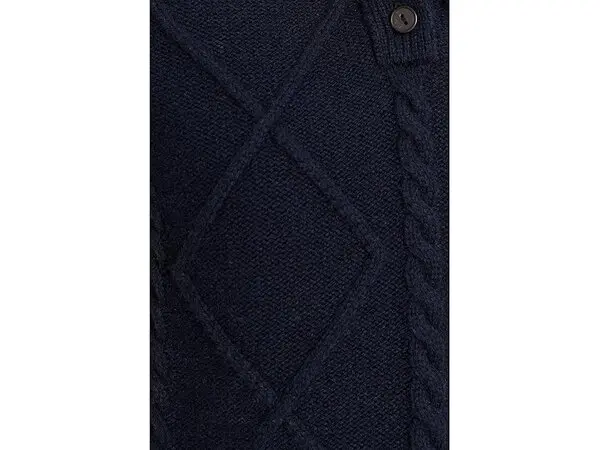 Vince Polo Cable Vest - Navy