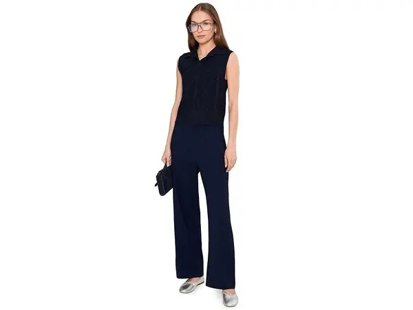 Vince Polo Cable Vest - Navy