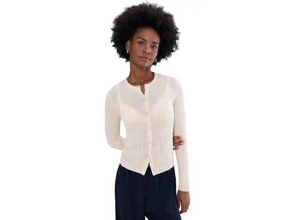 Vince Ribbed Cardigan Sweater