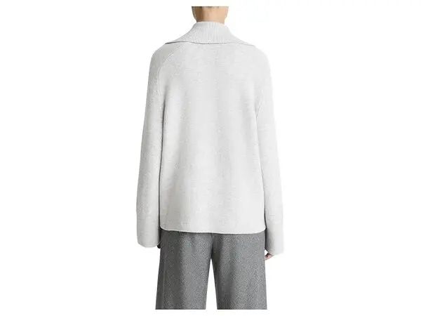 Vince Oversized Wool Cashmere Polo Sweater - Gray