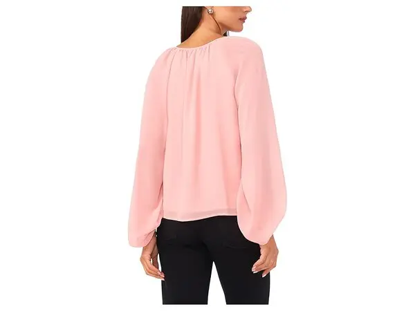 Vince Camuto Balloon Sleeve V-neck Blouse - Pink