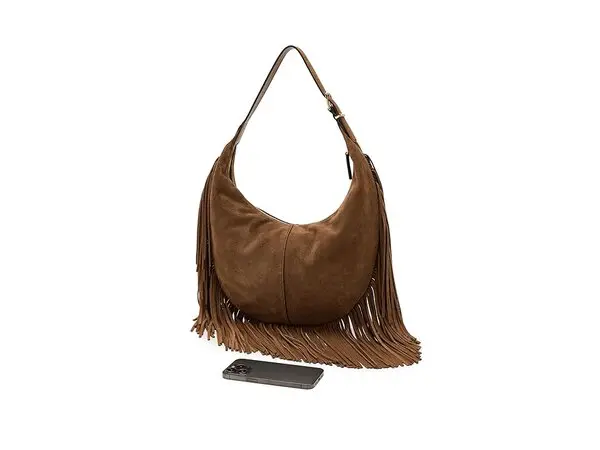 Madewell Suede Shoulder Bag With Fringe Detailing - Brown