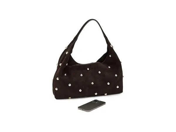 Madewell Suede Studded Shoulder Bag - Brown