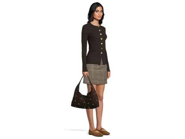 Madewell Suede Studded Shoulder Bag - Brown