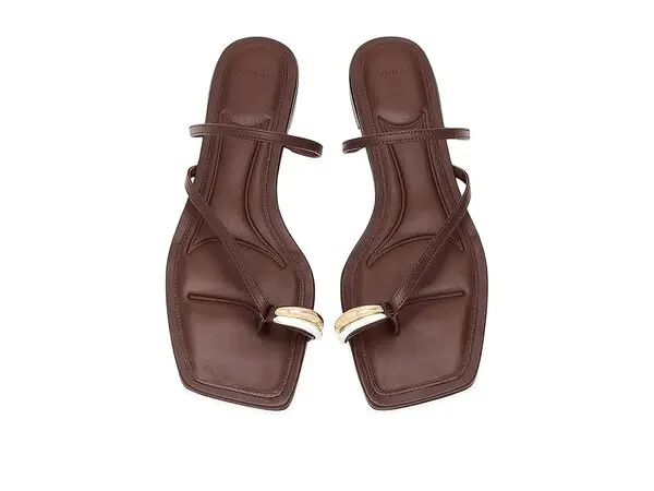 Vince Polli Strappy Sandals With Jewelry-inspired Toe Ring - Brown