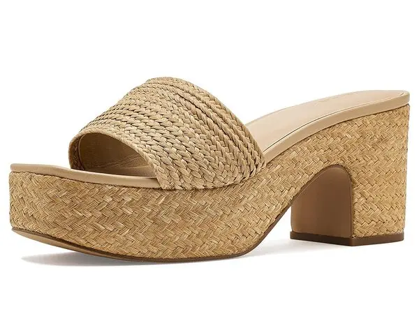 Vince Clarita Raffia Platform Wedge Sandals - Brown