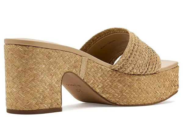 Vince Clarita Raffia Platform Wedge Sandals - Brown