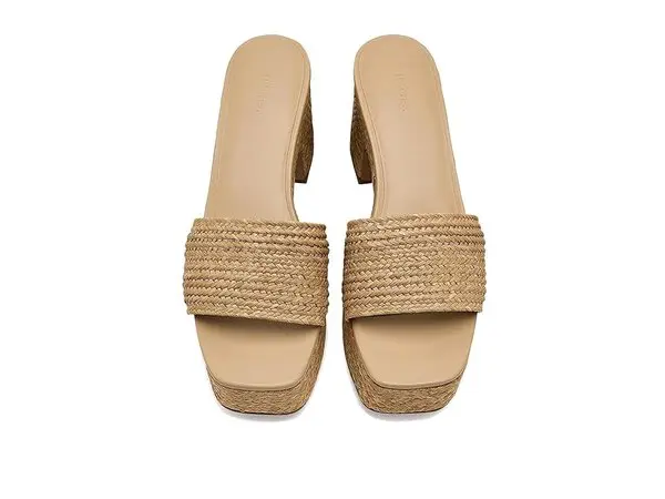 Vince Clarita Raffia Platform Wedge Sandals - Brown