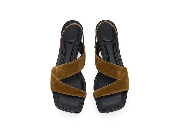 Vince Parker Slingback Sandals With Suede Straps - Tan