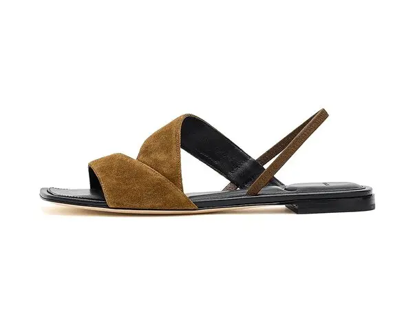 Vince Parker Slingback Sandals With Suede Straps - Tan