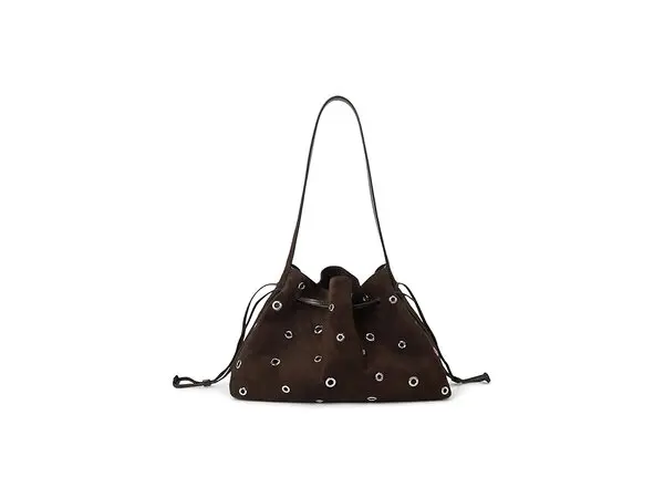 Madewell Suede Drawstring Shoulder Bag With Eyelet Detail